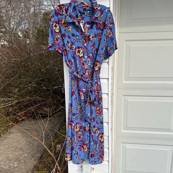 Talbots | Dresses | Nwt Talbots Pretty Blue Multicolored Paisley Tea ...